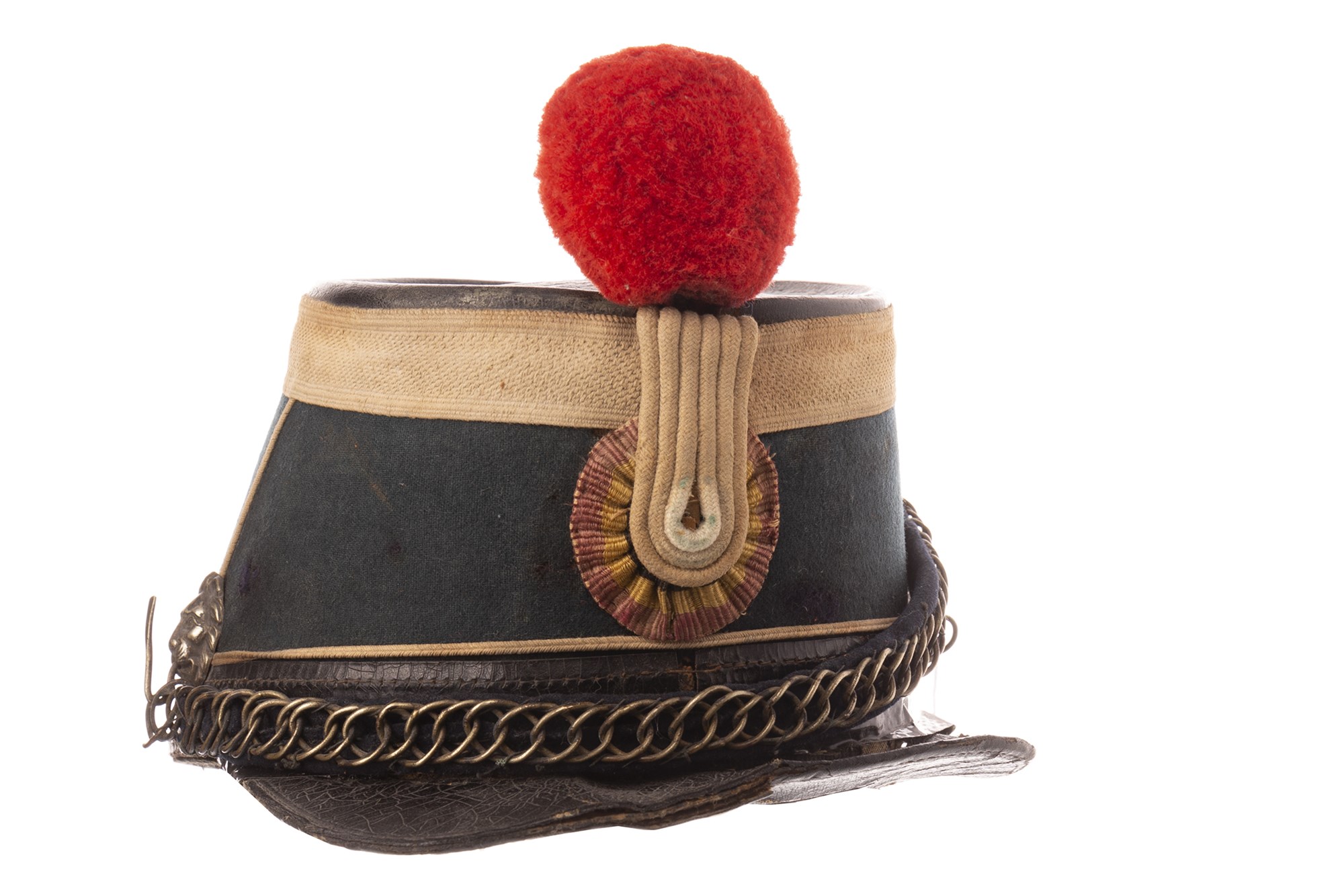 Lot 984 - A BELGIAN SHAKO AND A TALL SHAKO