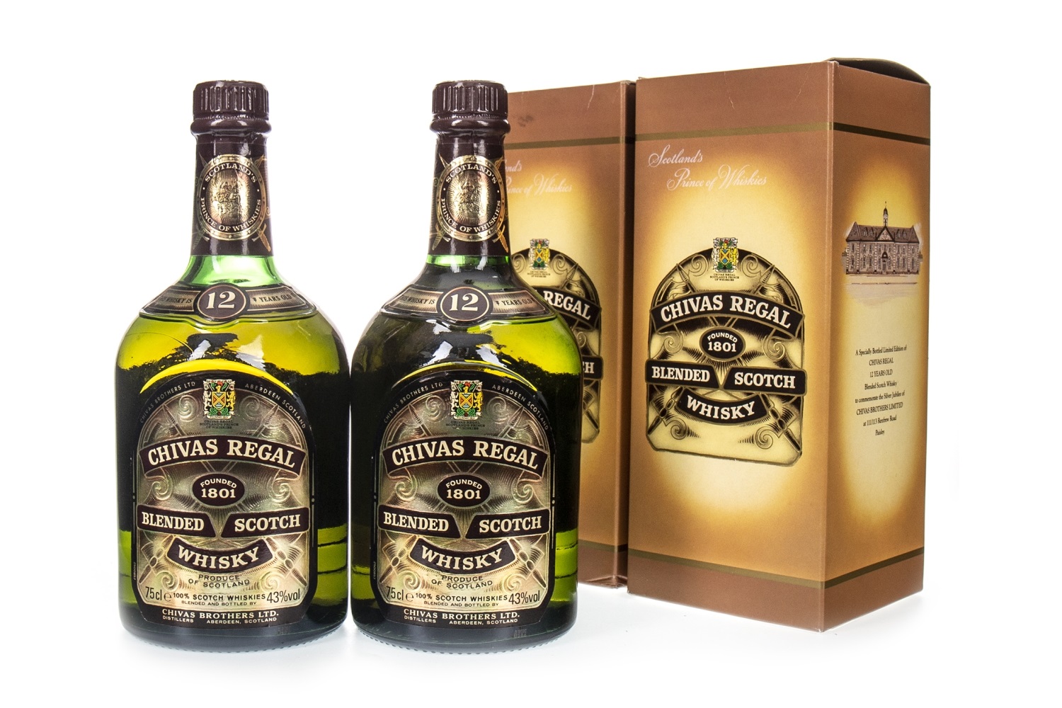 Lot 417 - TWO BOTTLES OF CHIVAS REGAL SILVER JUBILEE