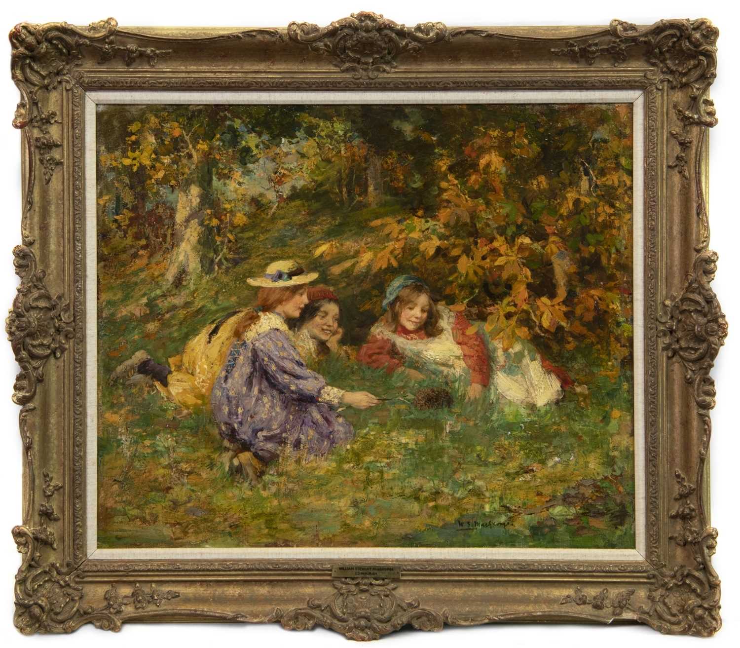 Lot 101 - THE HEDGEHOG, AN OIL BY WILLIAM STEWART