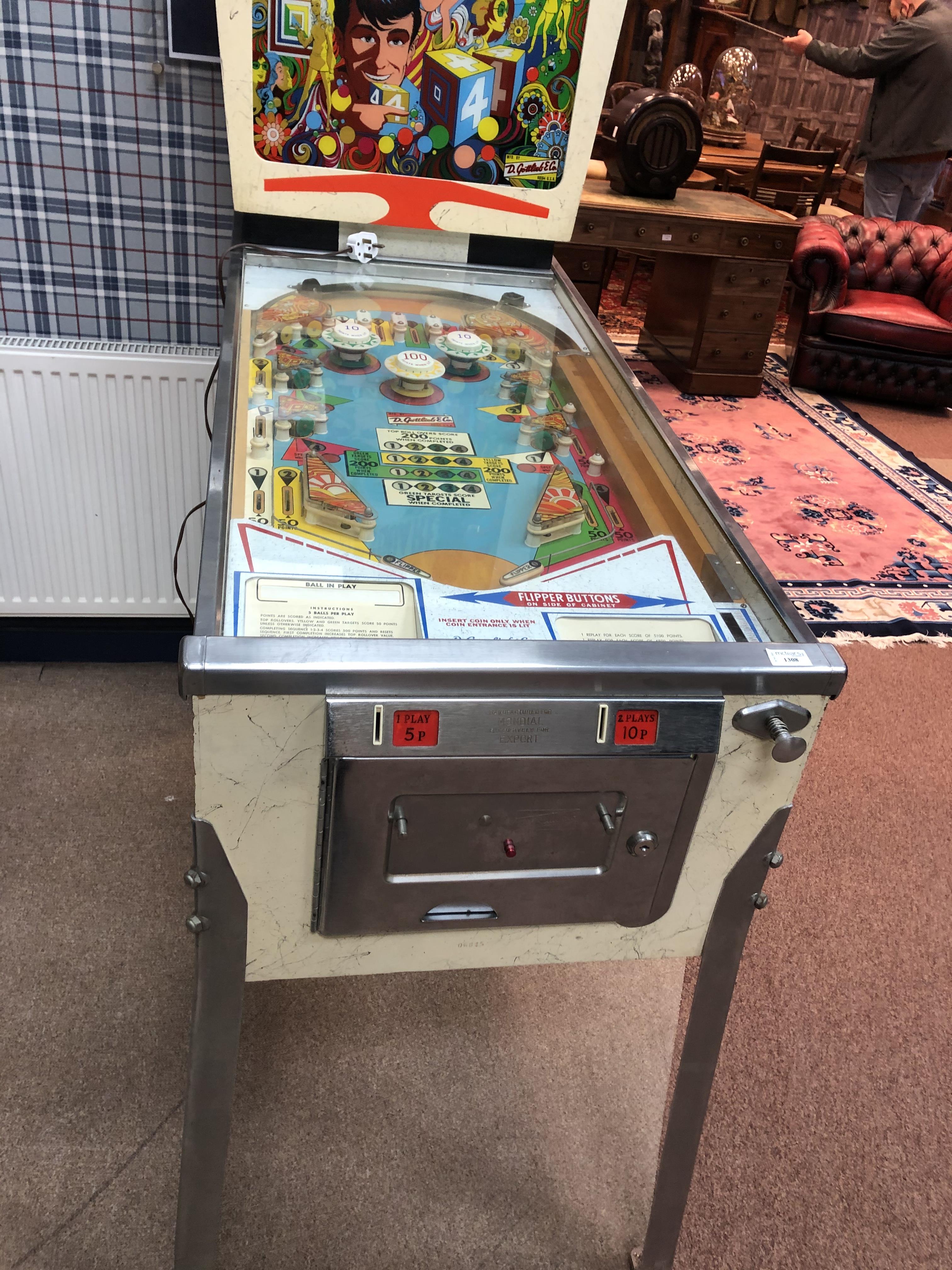 Lot 1308 - A LATE 1960'S PINBALL MACHINE BY GOTTLIEB'S