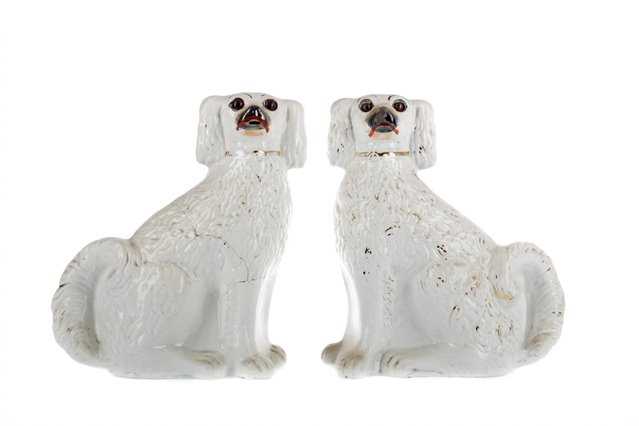 Lot 310 - A PAIR OF MID-19TH CENTURY STAFFORDSHIRE
