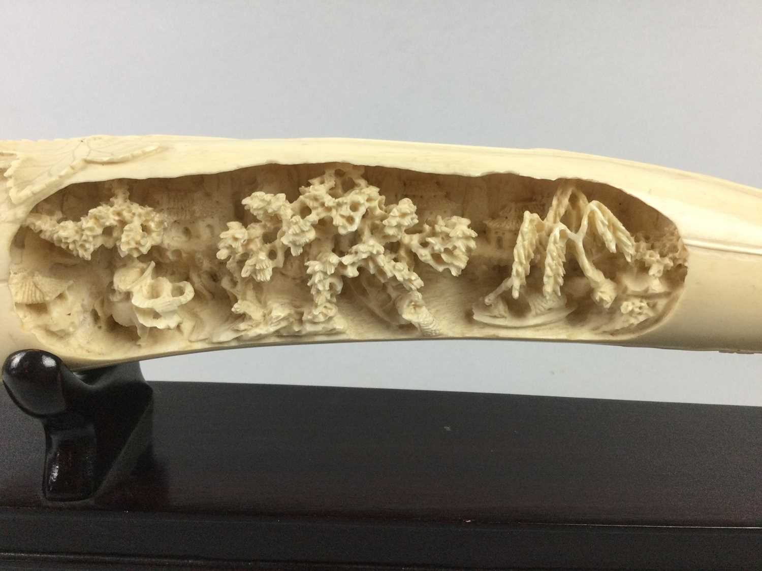 Lot 900 - A JAPANESE IVORY CARVING OF A VEGETABLE