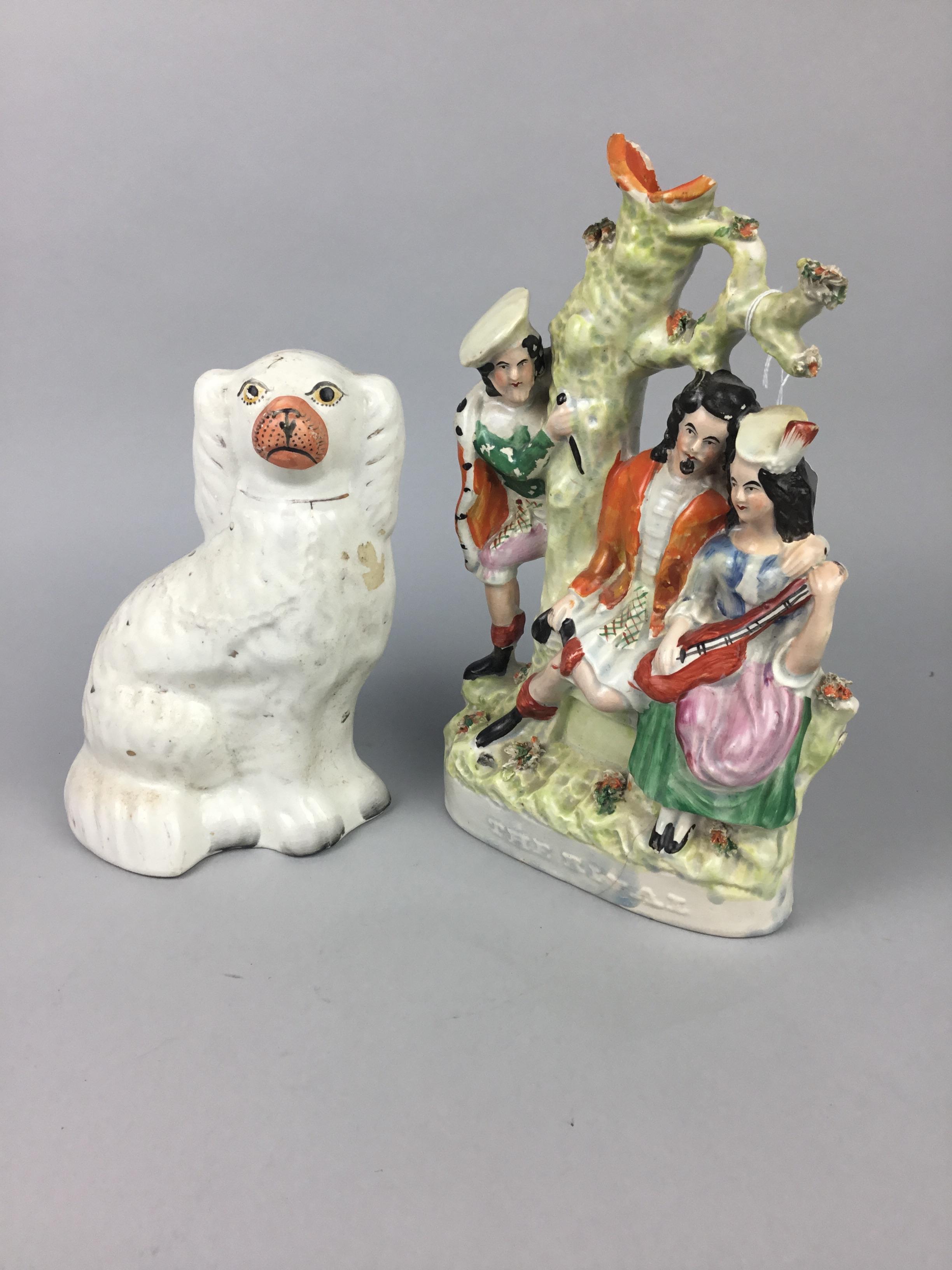 Lot 227 - A PAIR OF VICTORIAN STONEWARE WALLY DOGS,