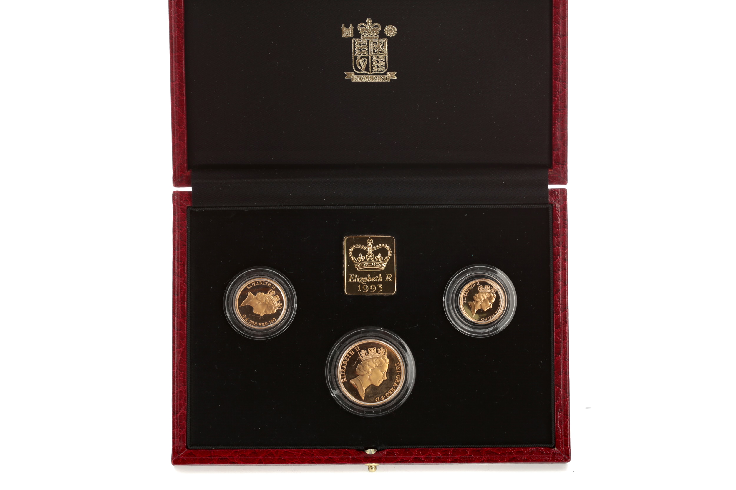 Lot 63 - A GOLD PROOF THREE COIN SET