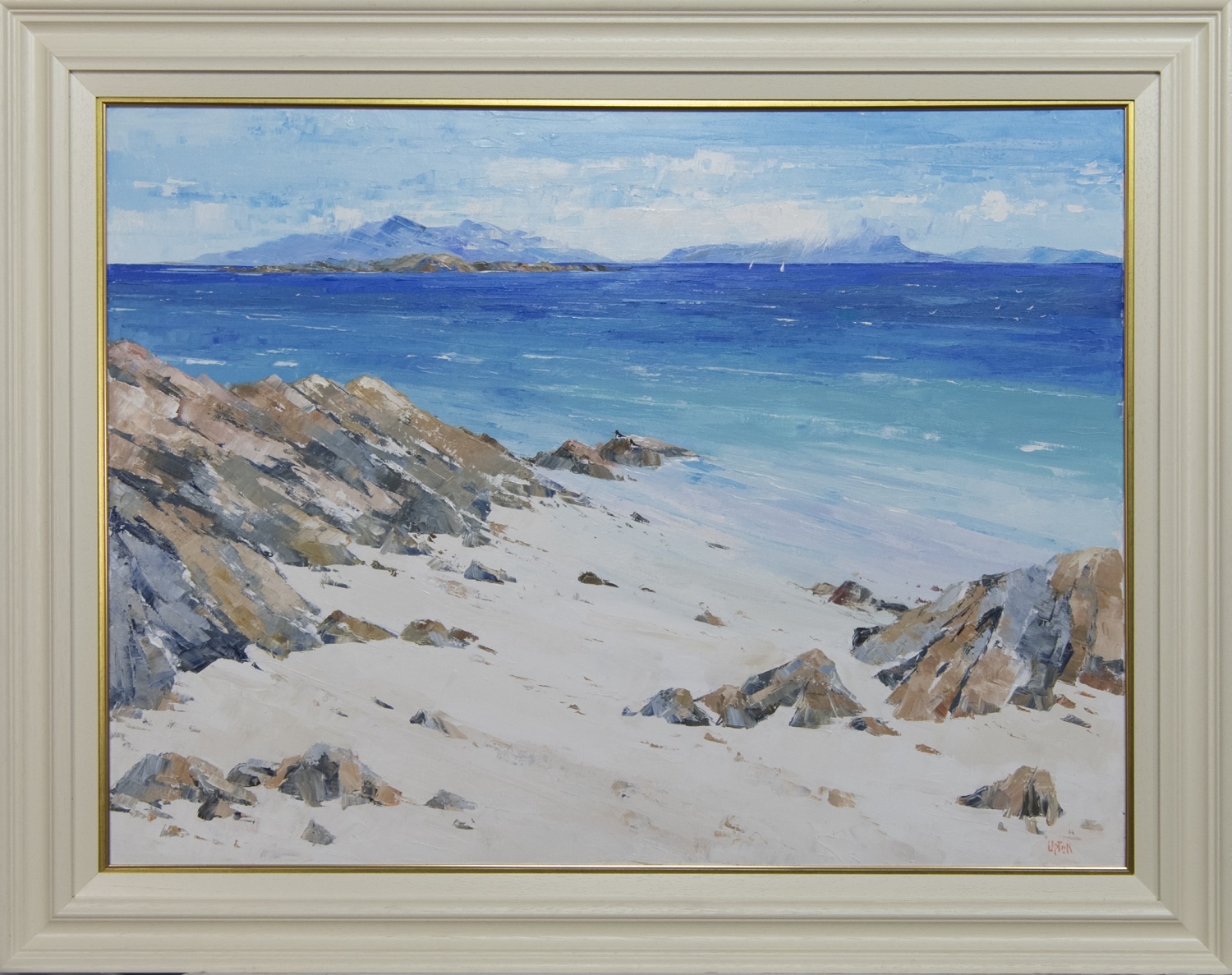 Lot 628 - RHUM & EIGG FROM ARDNAMURCHAN POINT, AN OIL
