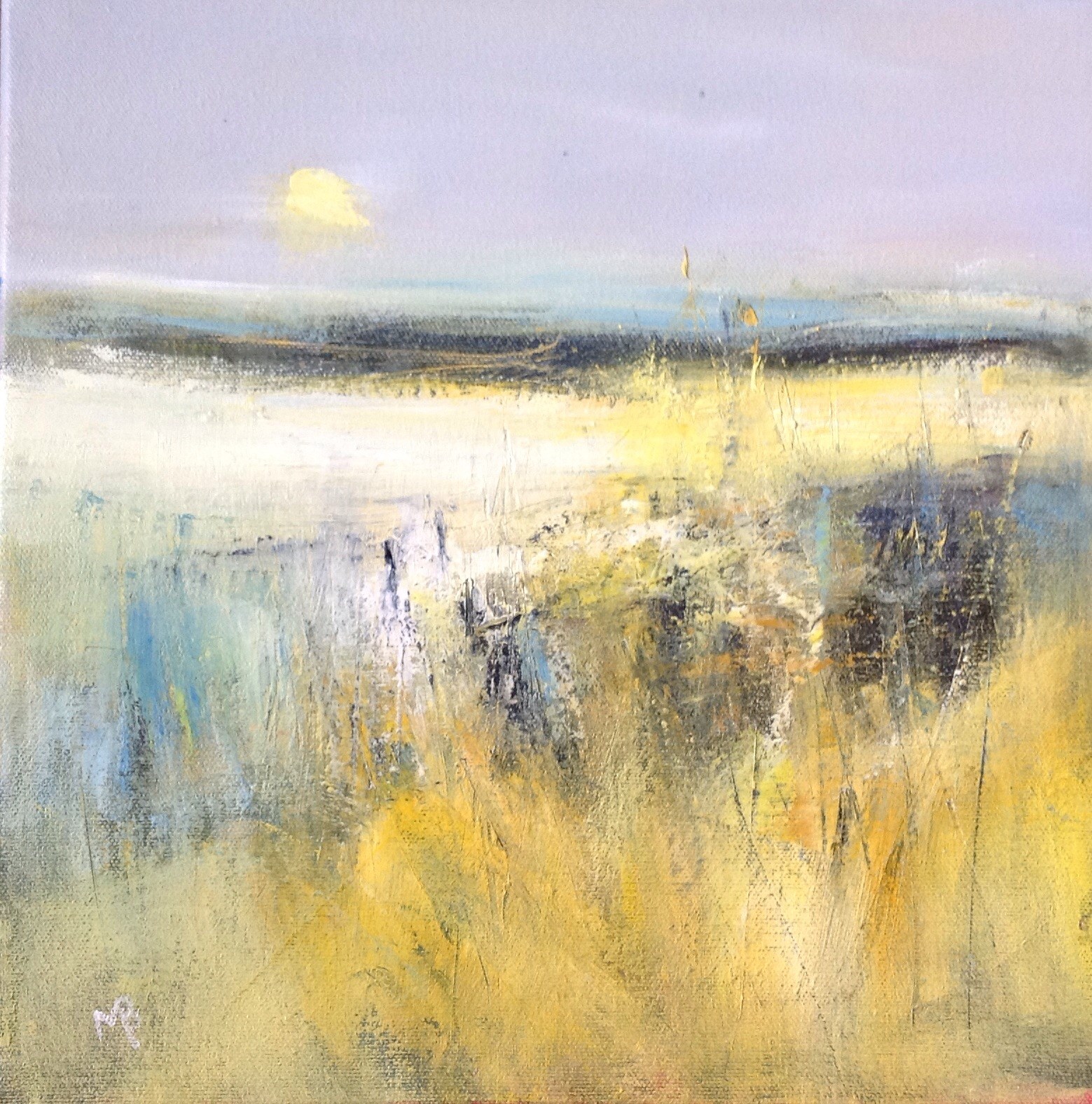 Lot 135 - MAY BYRNE, HARVEST MOON oil on board, signed