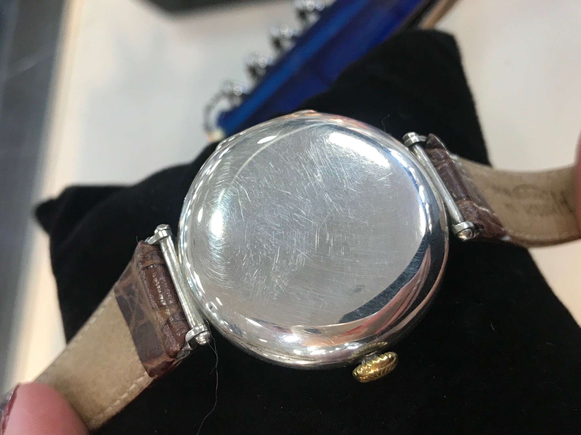 Lot 805 - A LONGINES SILVER CASED TRENCH WATCH