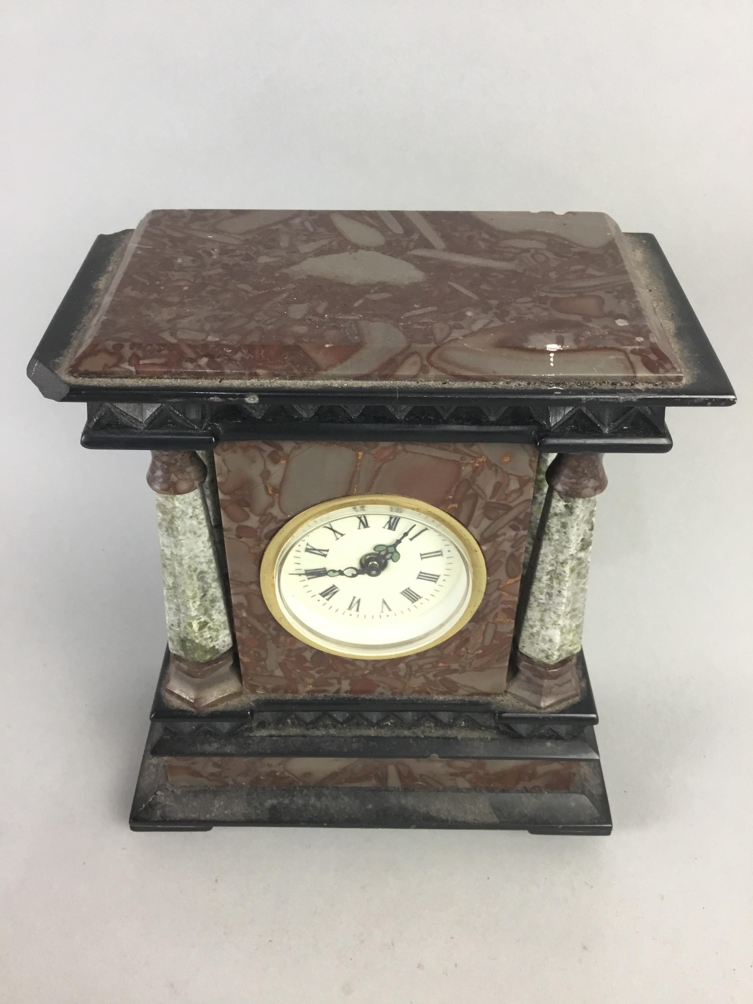 Lot 341 - A 20TH CENTURY MARBLE MANTEL CLOCK