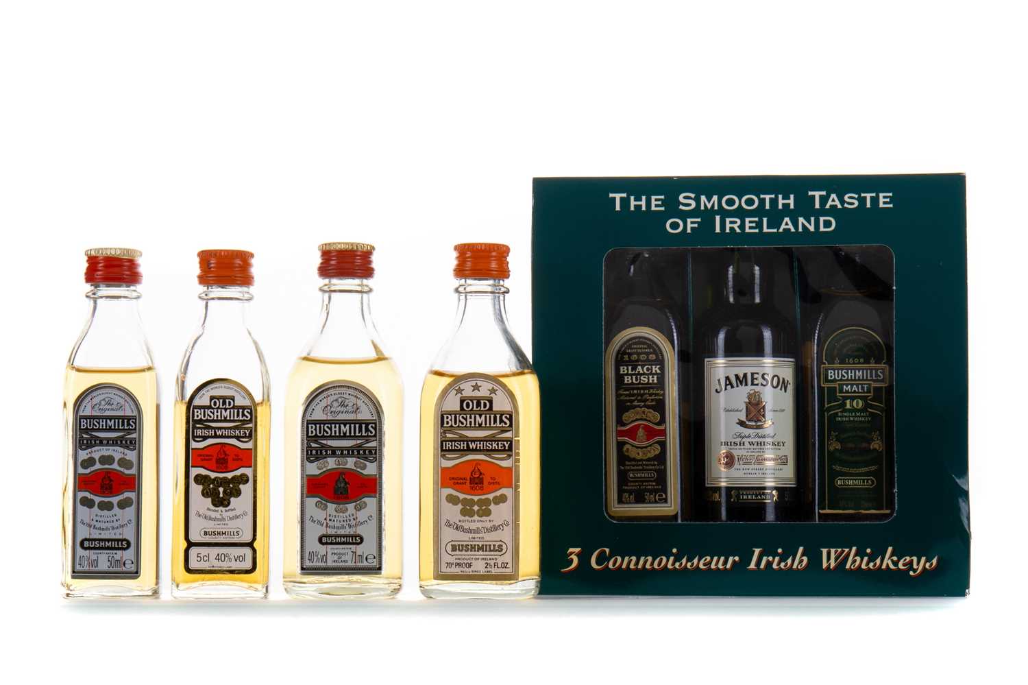 SEVEN IRISH WHISKEY MINIATURES - auctions & price archive