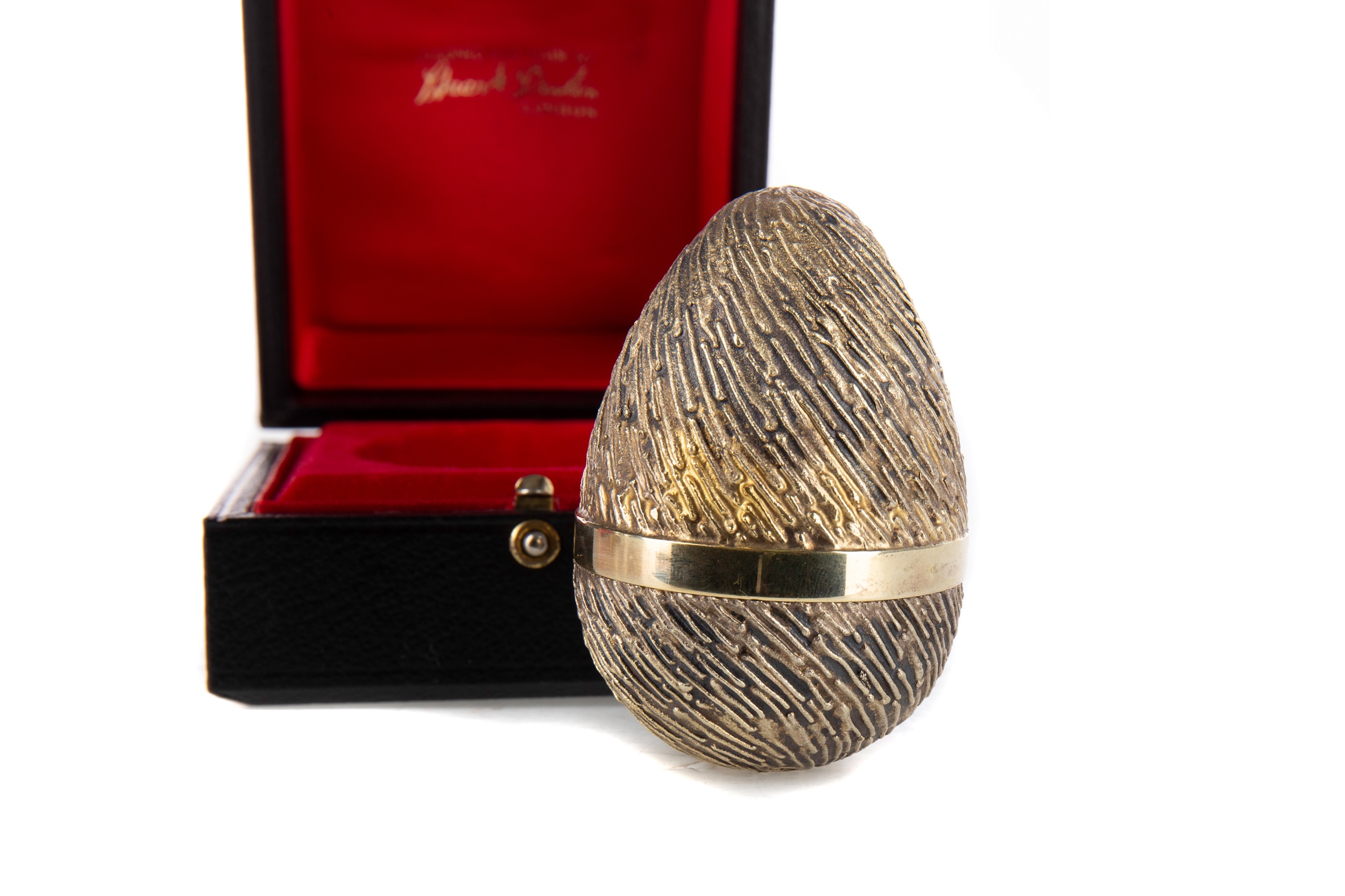 Lot 188 - A SILVER GILT 'SURPRISE' EGG BY STUART