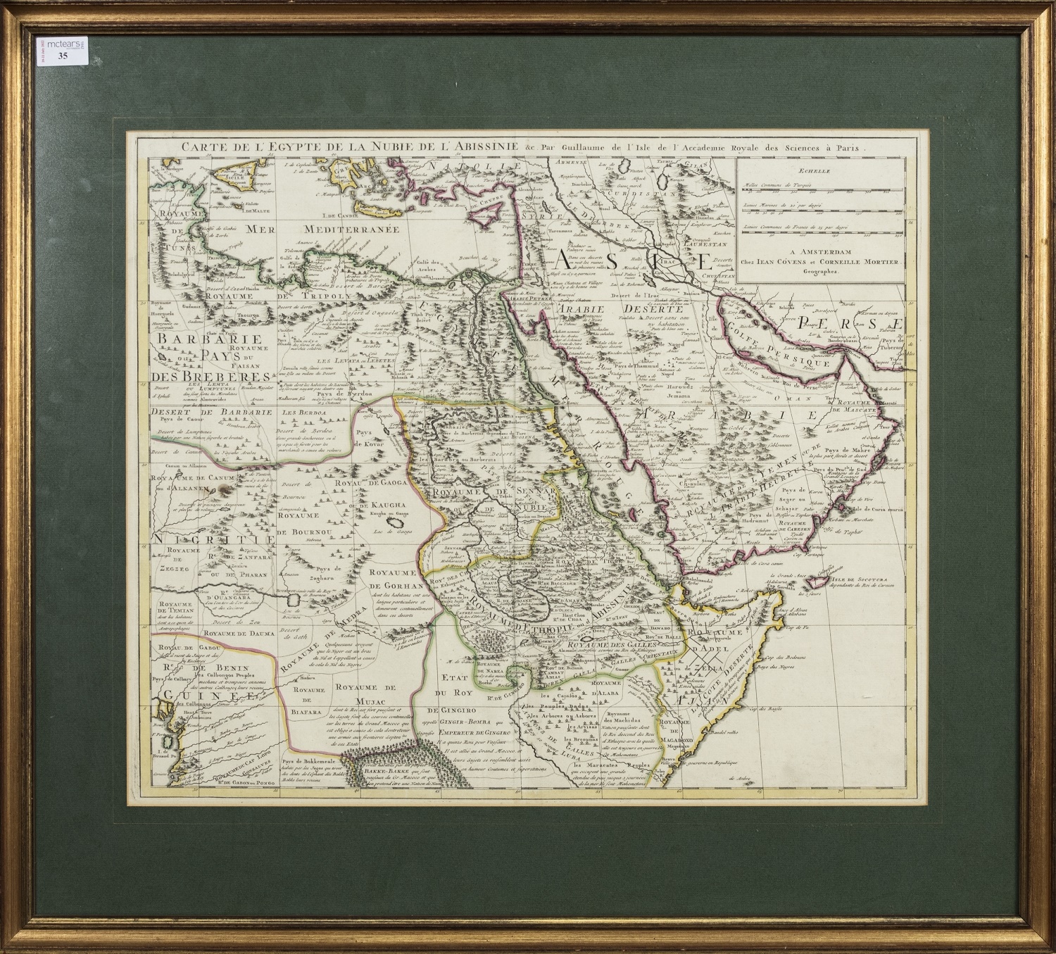 Lot 35 - AN EARLY 18TH CENTURY FRENCH MAP OF EGYPT,