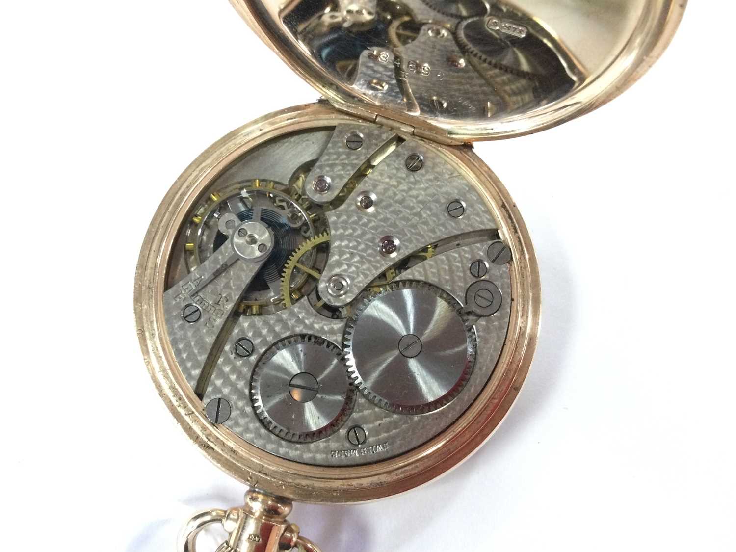Lot 839 - A NINE CARAT GOLD OPEN FACE POCKET WATCH
