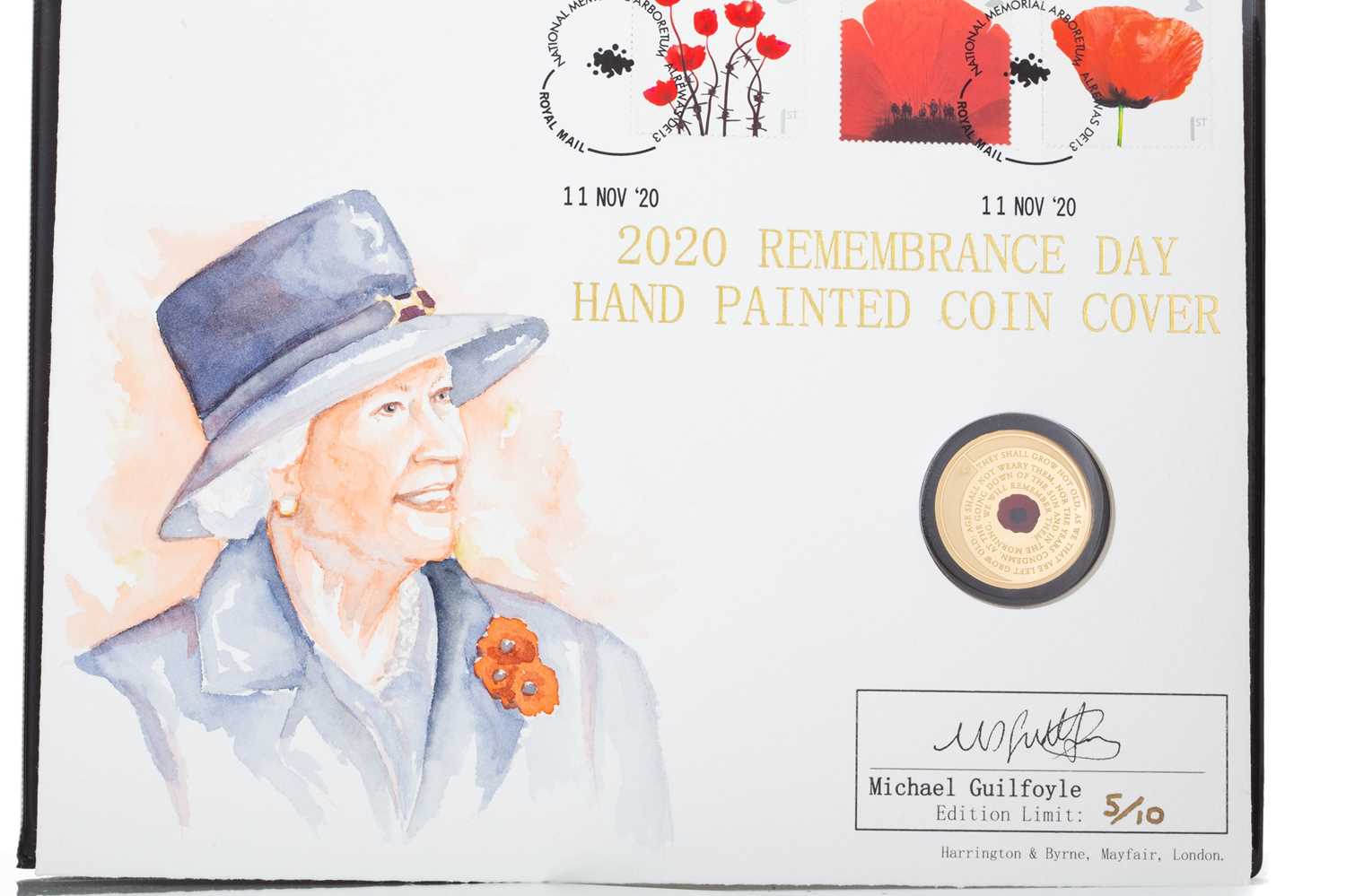 Lot 76 - REMEMBRANCE DAY HAND PAINTED GOLD PROOF TWO