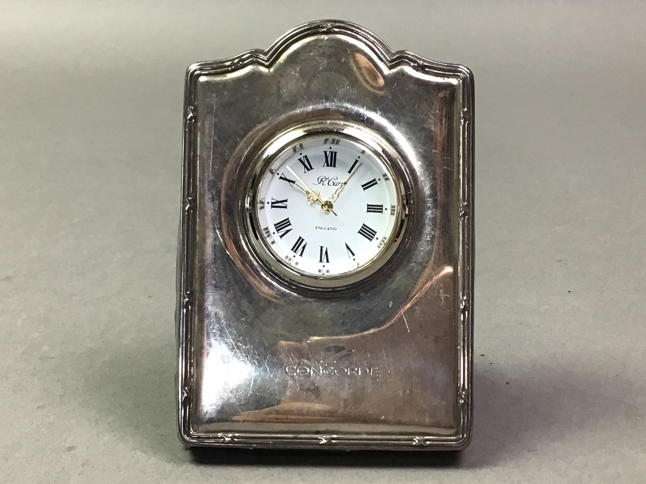 Lot 659 - CONCORDE SILVER CLOCK