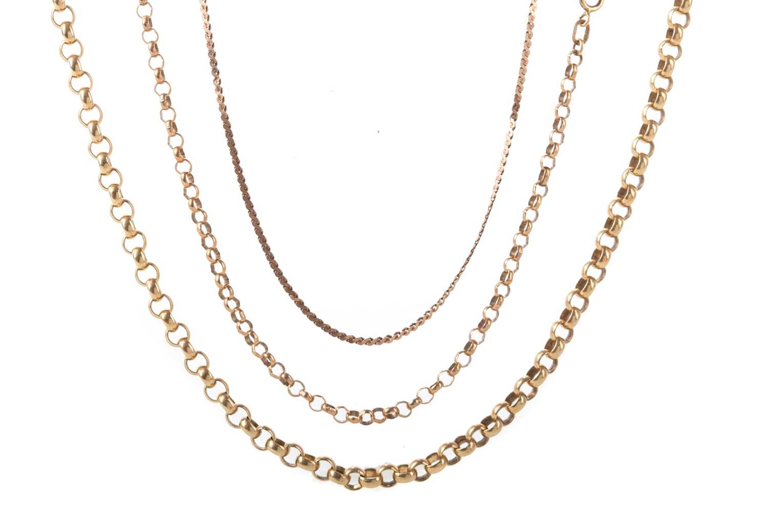 Lot 1192 - GROUP OF GOLD CHAINS