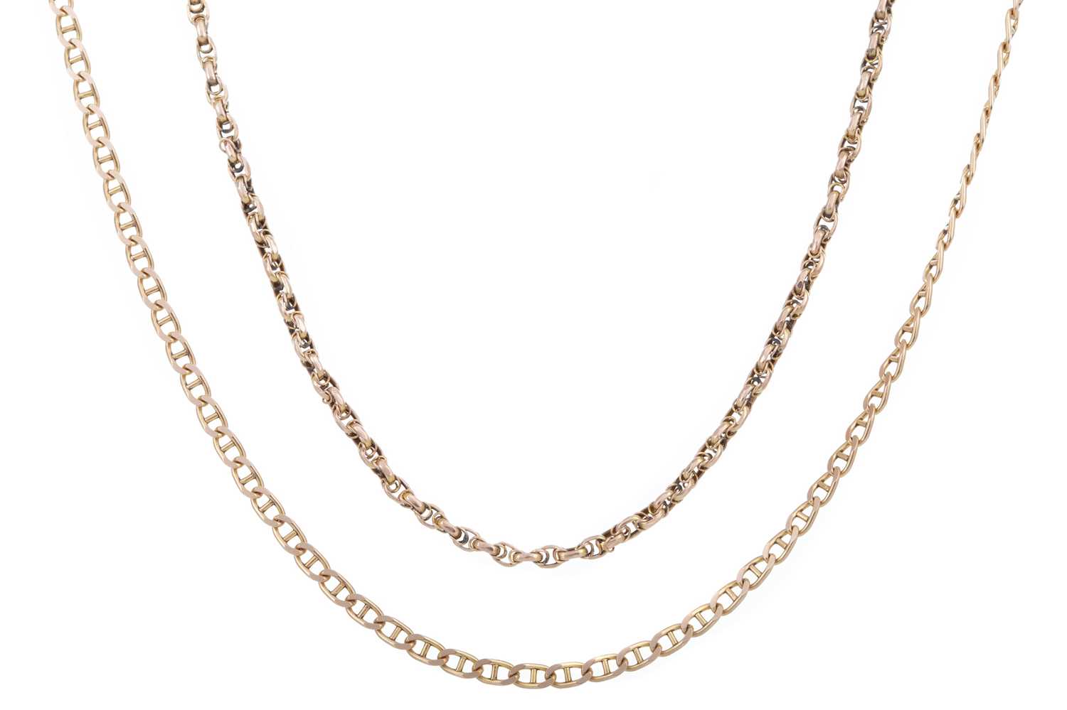 Lot 535 - TWO GOLD CHAINS