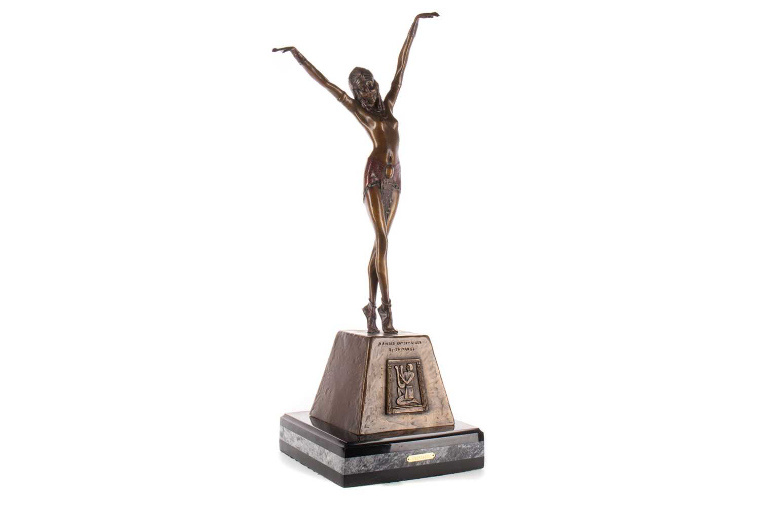 Lot 415 - AFTER DMITRI CHIPARUS, BRONZE FIGURE OF