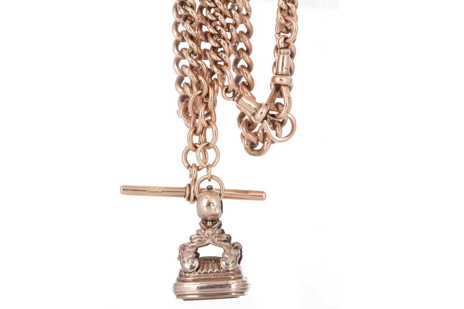 Lot 847 - GOLD DOUBLE ALBERT CHAIN