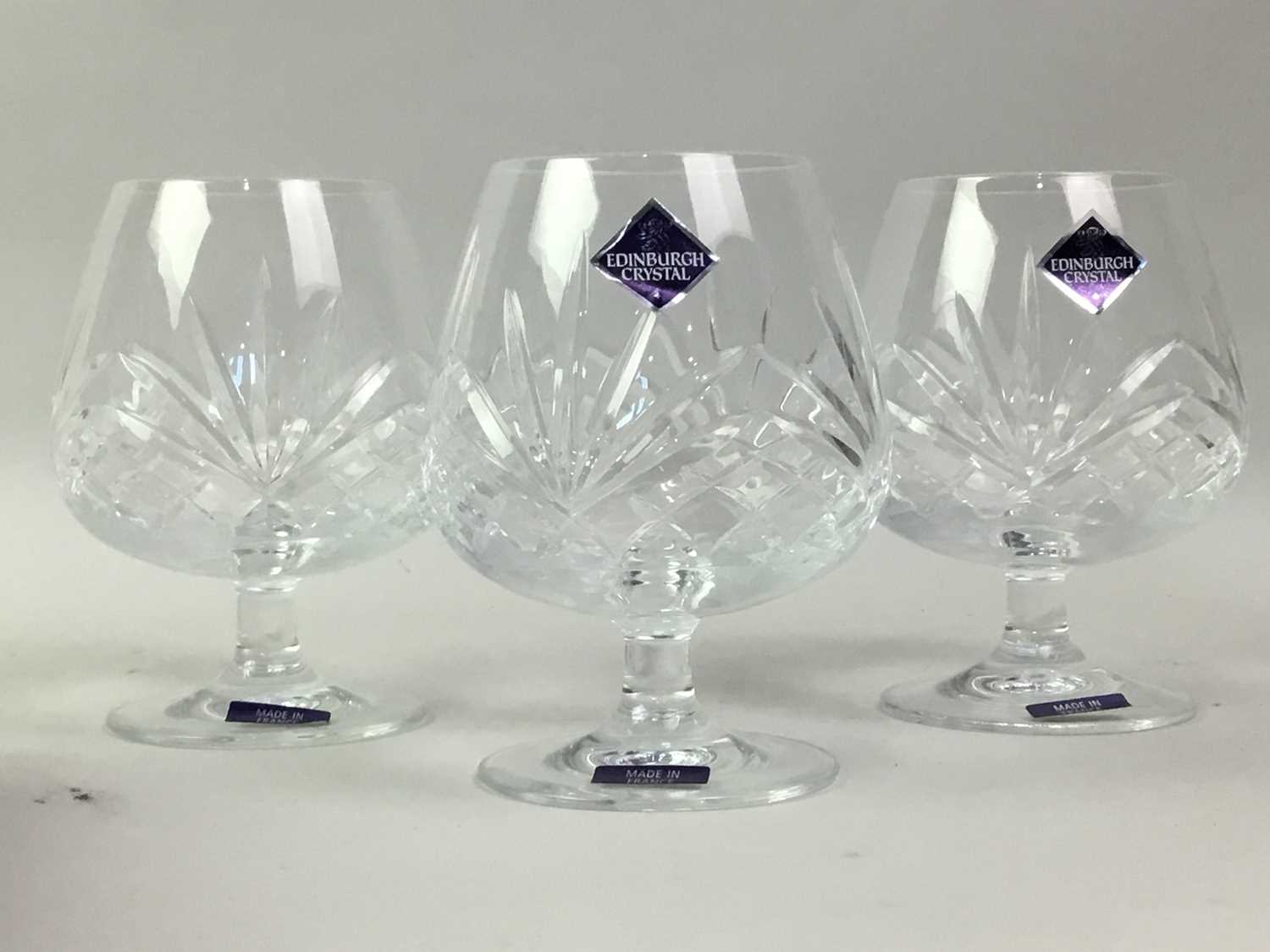 Lot 389 - SET OF SIX EDINBURGH CRYSTAL BRANDY BALLOONS,