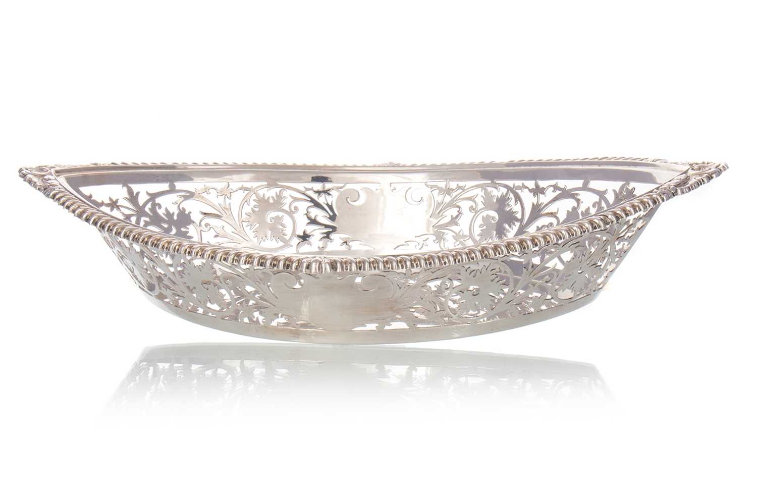 Lot 255 - EDWARDIAN SILVER BREAD BASKET,