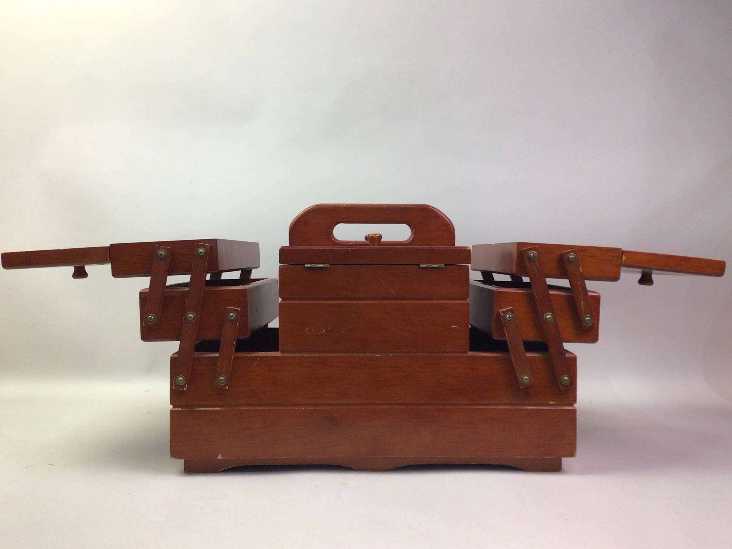 Lot 59 - THREE VINTAGE SEWING BOXES,