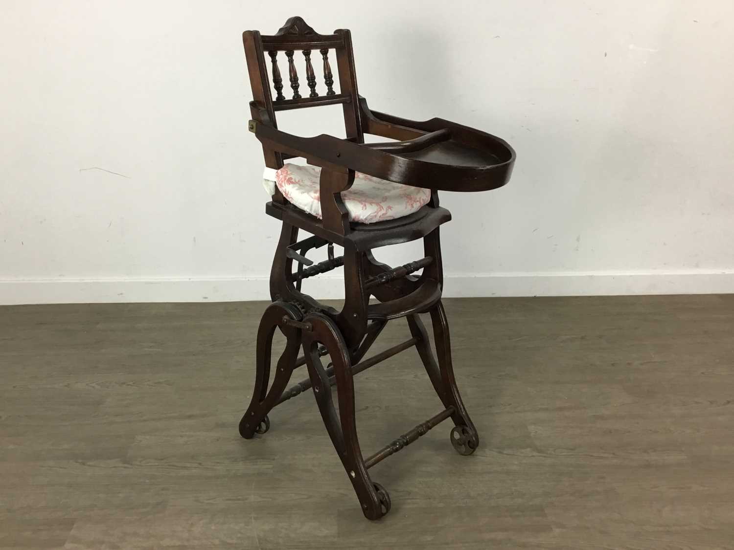 Lot 370 - CHILD'S VICTORIAN METAMORPHIC HIGH CHAIR,