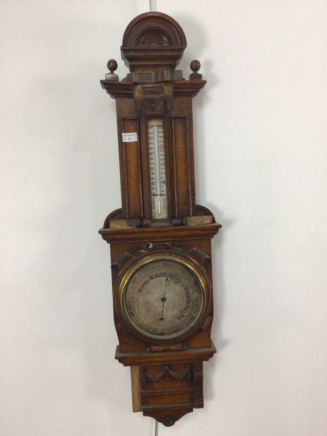 Lot 52 - VICTORIAN BAROMETER/THERMOMETER,