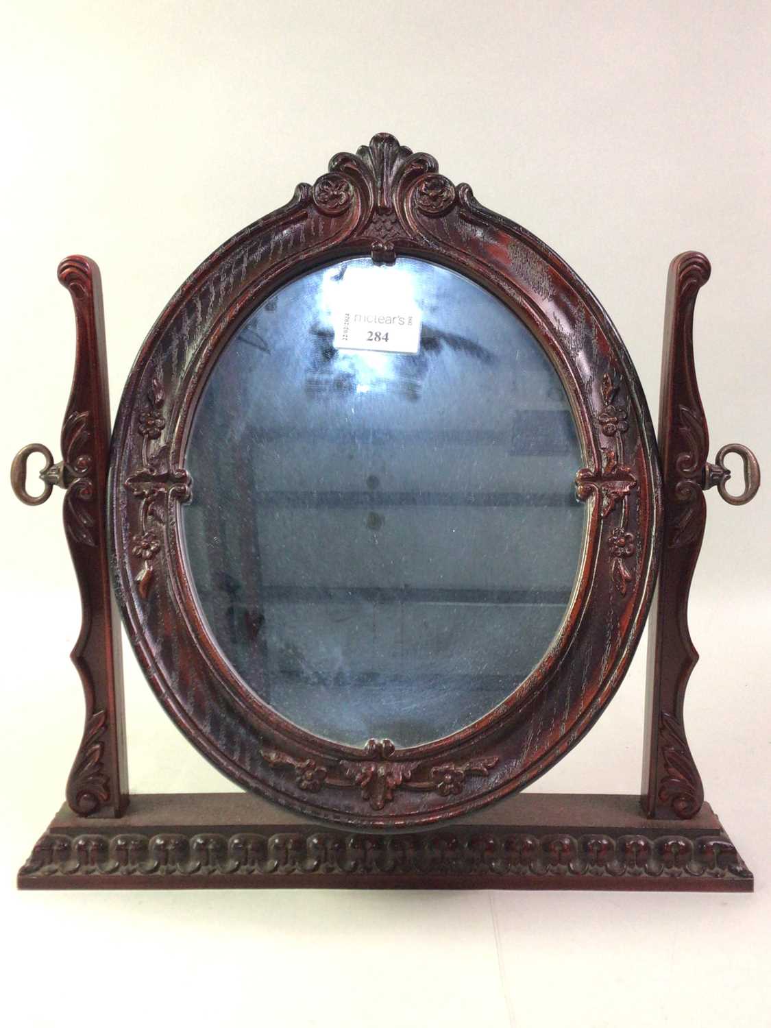 Lot 284 - SMALL UPRIGHT DRESSING MIRROR,