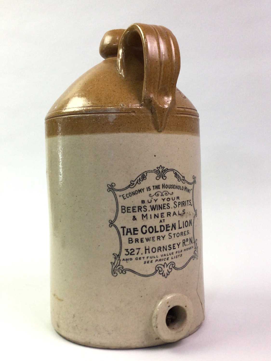 Lot 124 - GROUP OF STONEWARE POTTERY FLAGONS AND