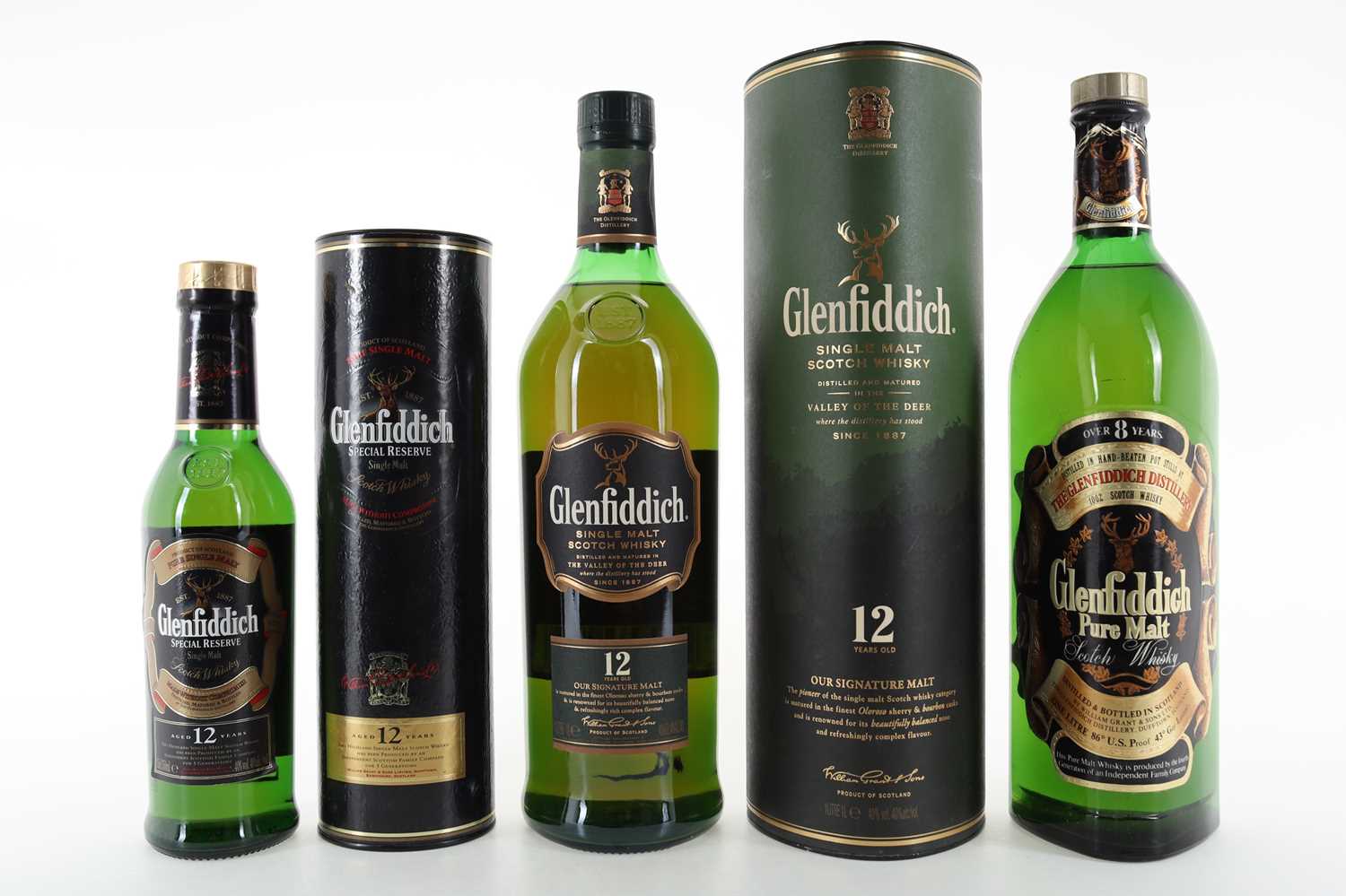 Lot 326 - GLENFIDDICH 12 YEAR OLD 1L, 8 YEAR OLD PURE