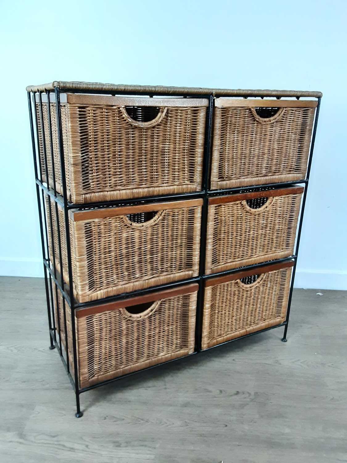 Lot 478 - CHEST OF WICKER DRAWERS,