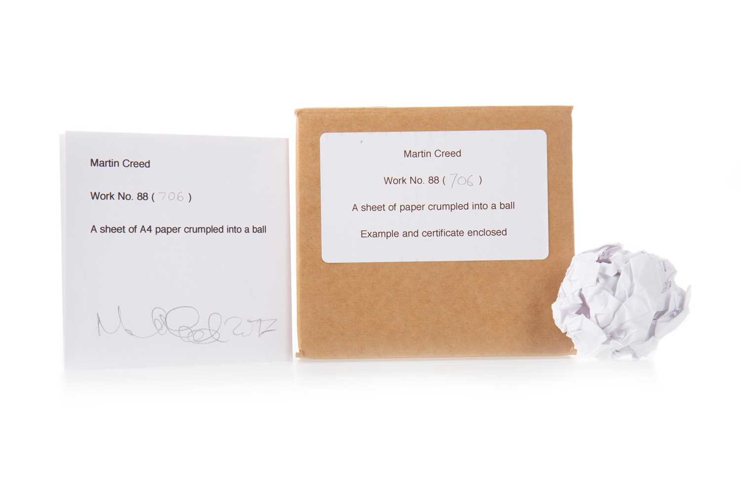 Lot 269 - * MARTIN CREED (BRITISH b. 1968),