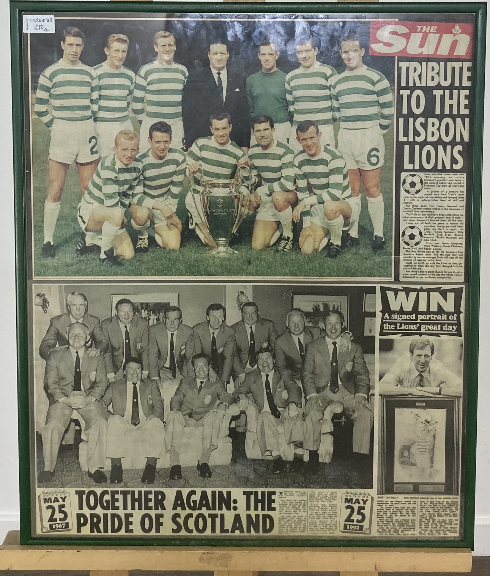 Lot 1815 - CELTIC F.C. & LISBON LIONS INTEREST, SIGNED