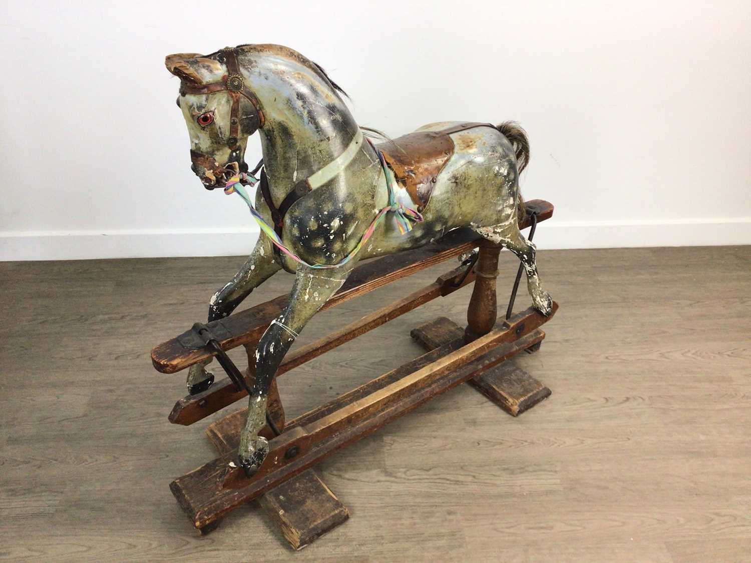 Lot 1526 - VICTORIAN ROCKING HORSE,