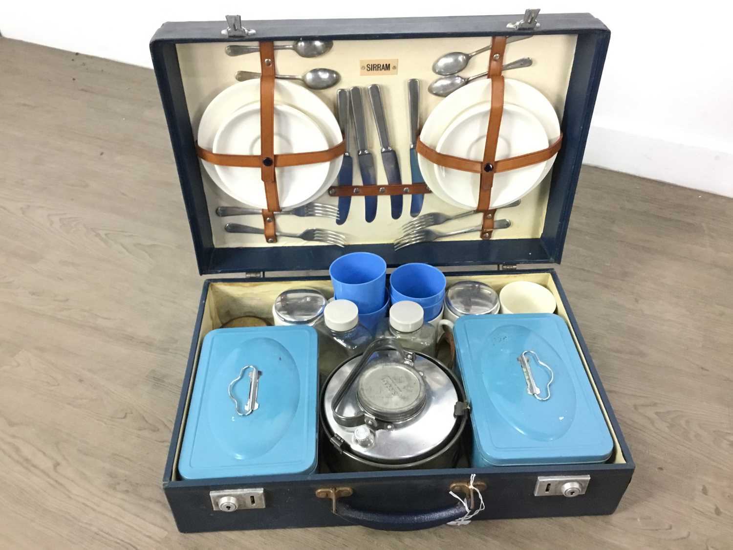 Lot 38 - TWO VINTAGE PICNIC SETS,