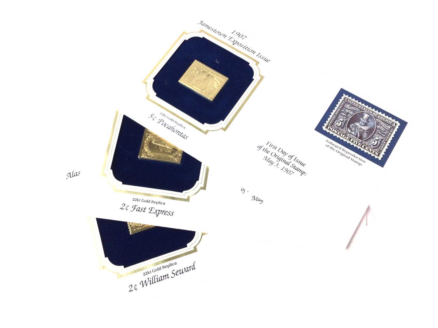 Lot 489 - SIX COMMEMORATIVE GOLD PLATED STAMP REPLICAS,