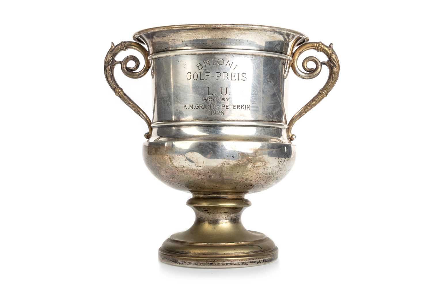 Lot 900 - CONTINENTAL SILVER GOLFING TROPHY,