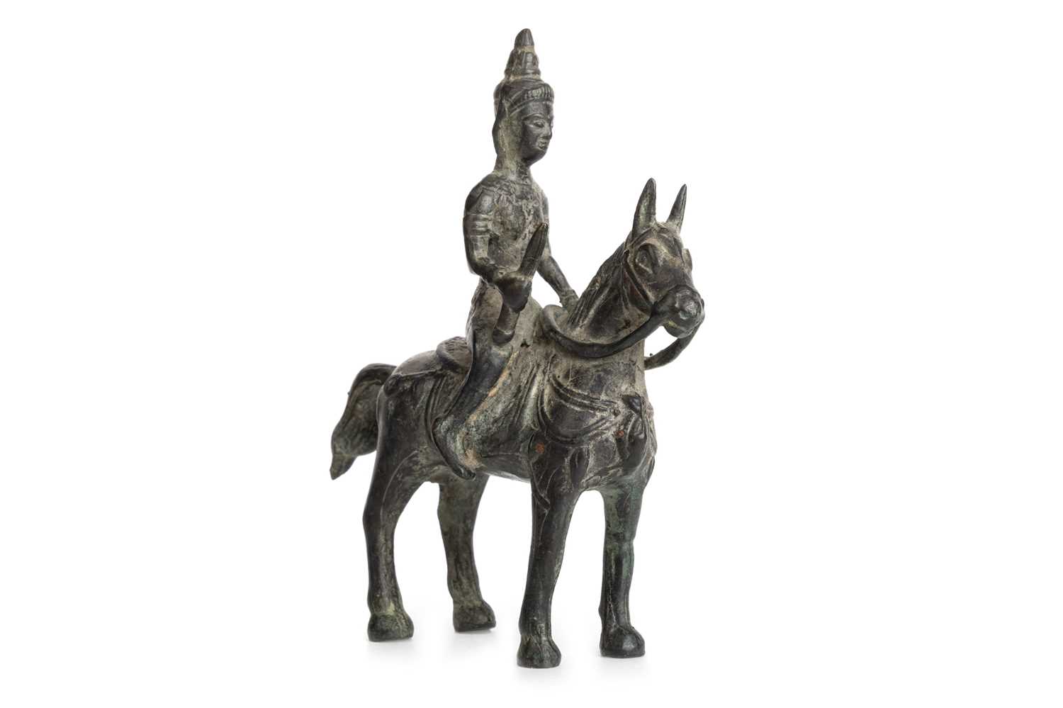 Lot 1327 - INDIAN BRONZE FIGURE,