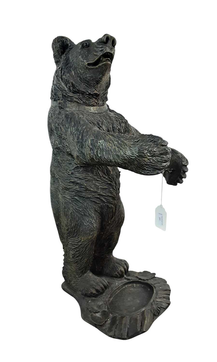 Lot 197 - BLACK FOREST STYLE RESIN BEAR FORM STICK