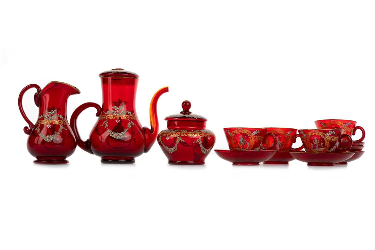 Lot 1443 - MOSER SALVIATI, PART COFFEE SERVICE,