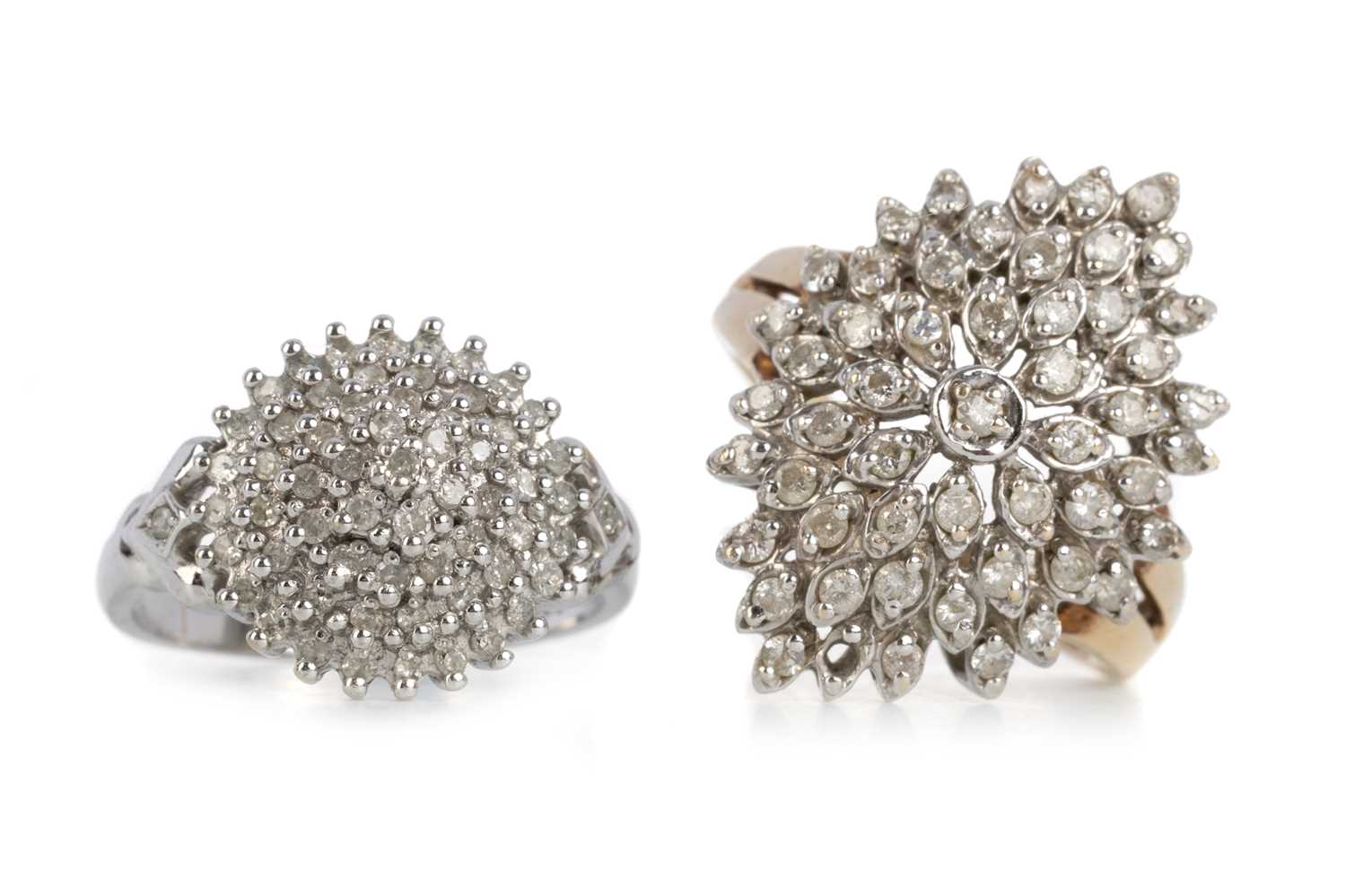 Lot 482 - TWO DIAMOND DRESS RINGS,