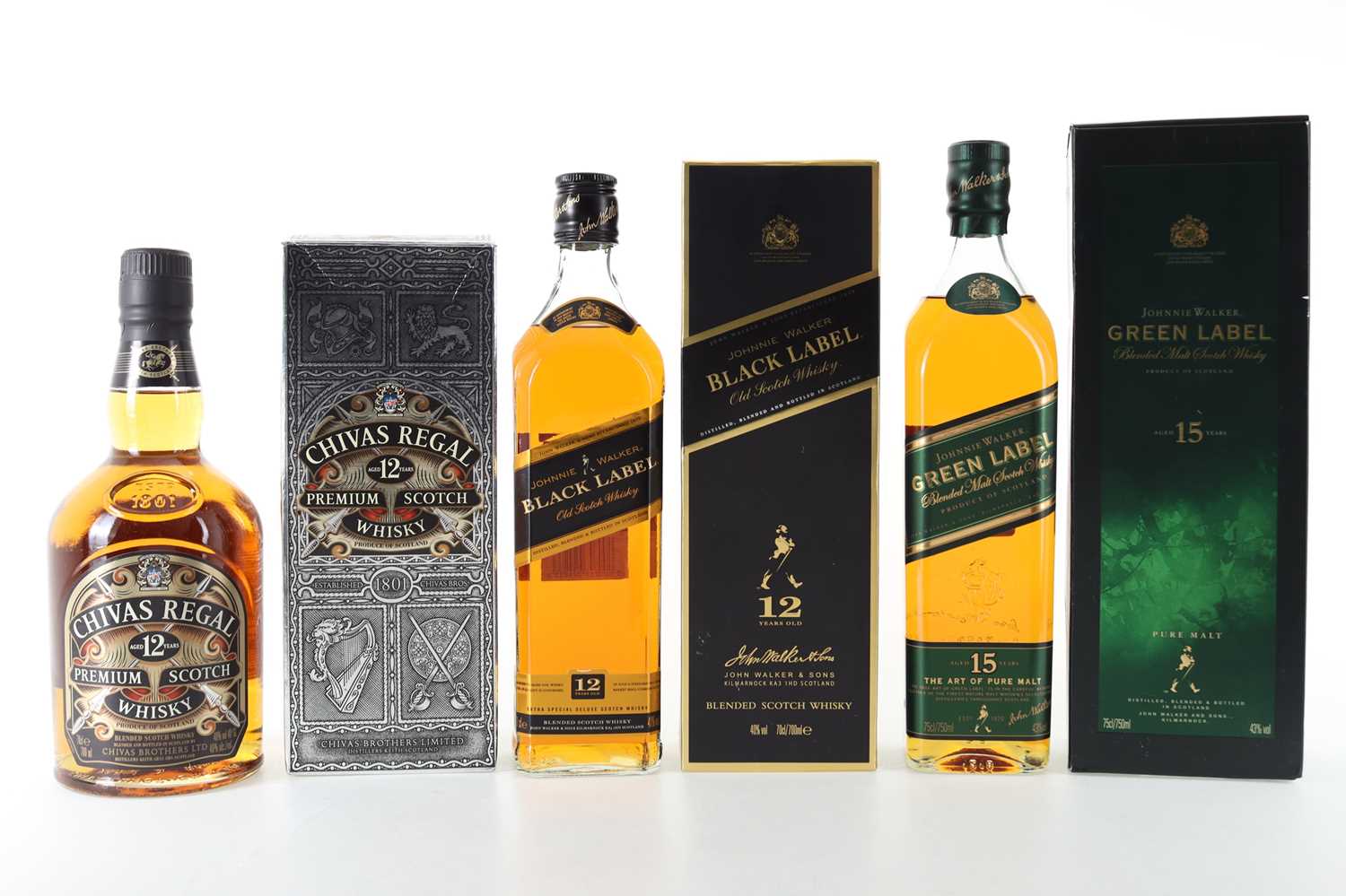Lot 133 - JOHNNIE WALKER 15 YEAR OLD GREEN LABEL 75CL,