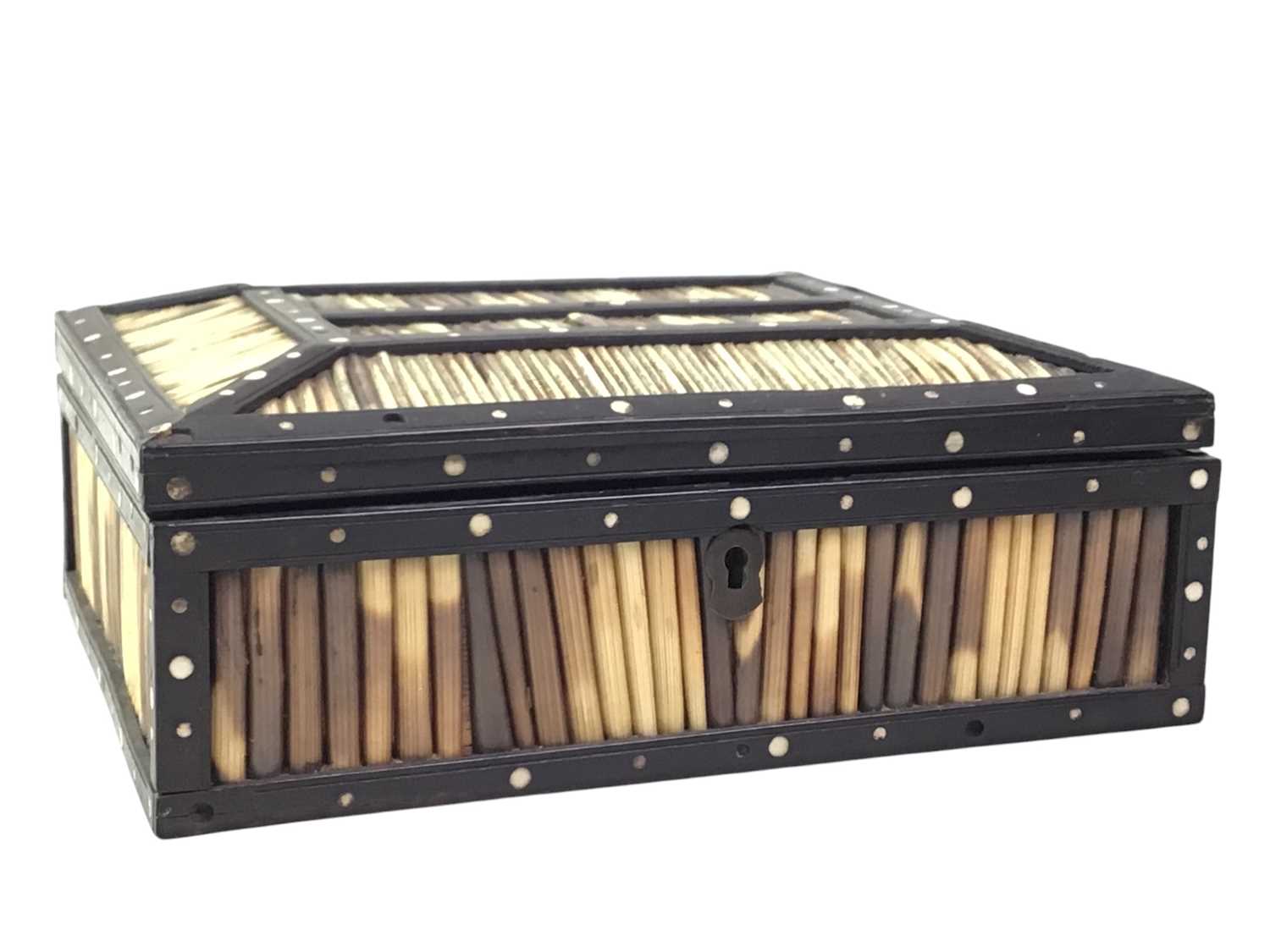 Lot 143 - PORCUPINE QUILL BOX,