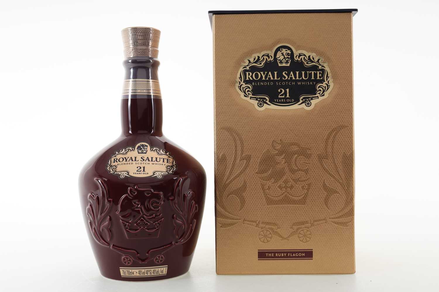 Lot 28 - CHIVAS ROYAL SALUTE 21 YEAR OLD RUBY DECANTER