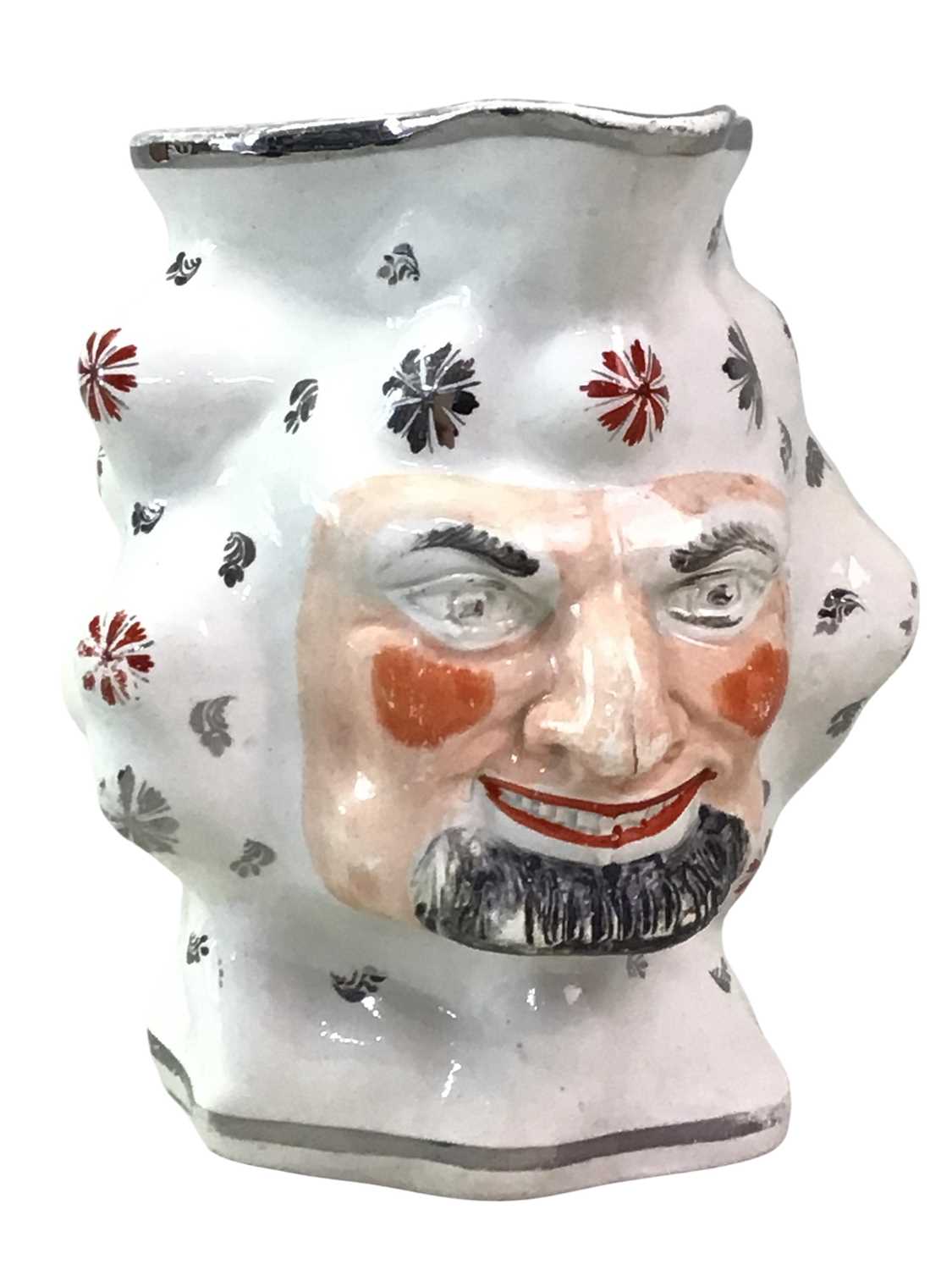 Lot 41 - THREE PRATTWARE STYLE TOBY JUGS,