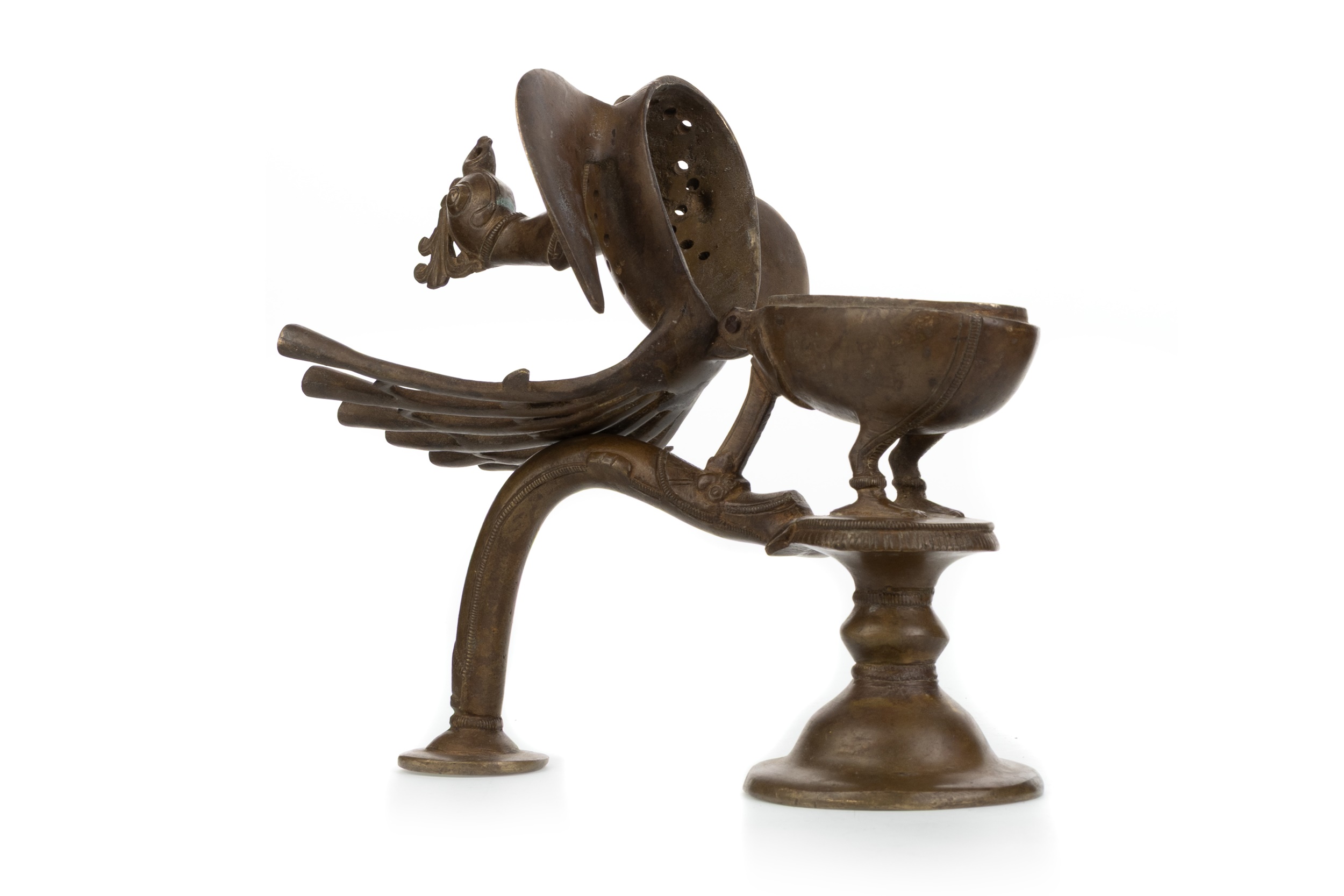Lot 1262 - INDIAN BRONZE INCENSE BURNER,