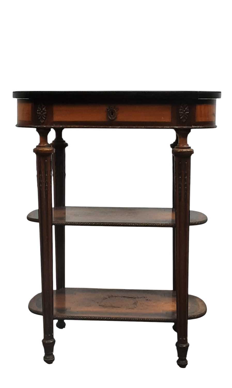 Lot 1253 - VICTORIAN WALNUT NEEDLEWORK TABLE,
