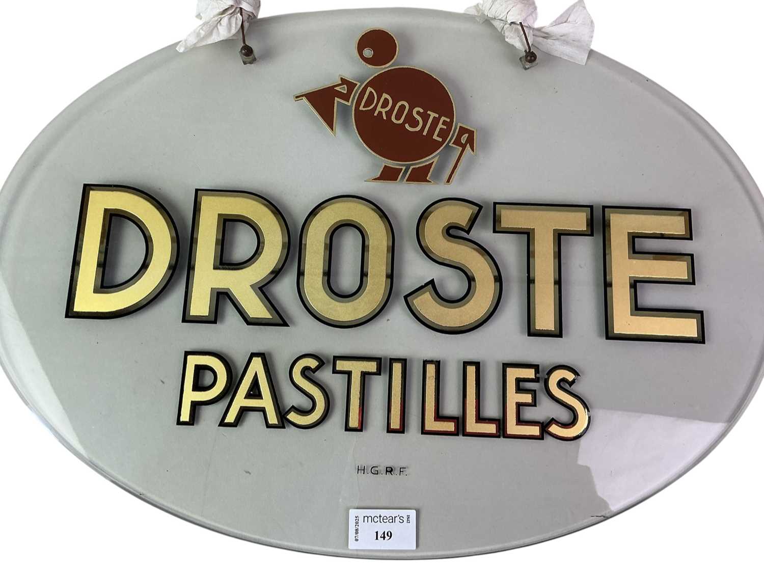 Lot 149 - GLASS ADVERTISING SIGN,