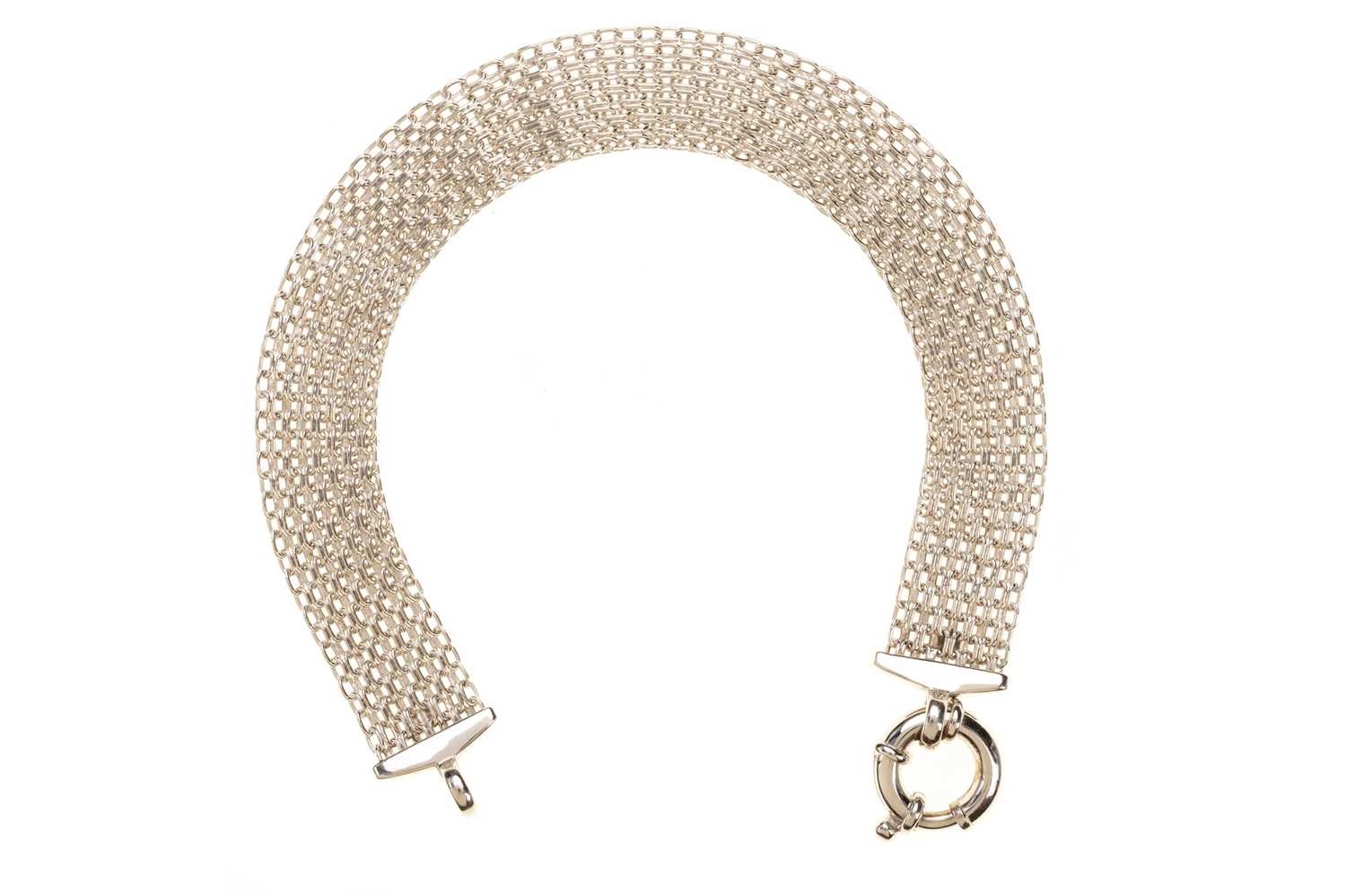 Lot 425 - NINE CARAT WHITE GOLD BRACELET,