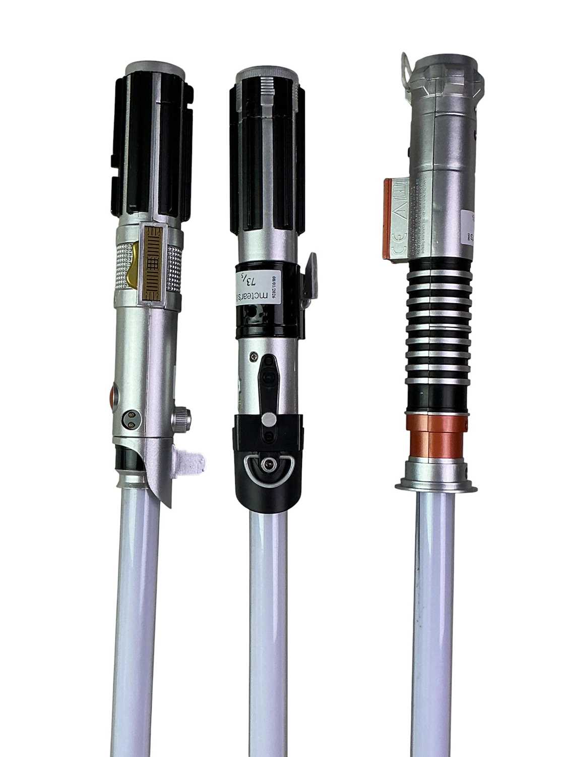 Lot 73 - THREE MODEL LIGHTSABERS,